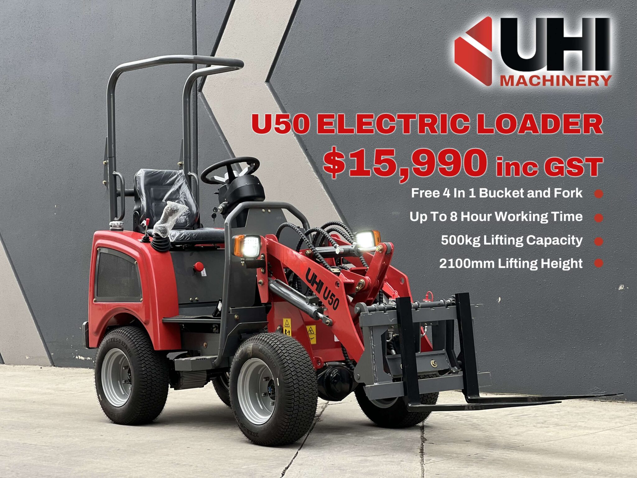UHI U50 Electric Wheel Loader—Equipped for the Future